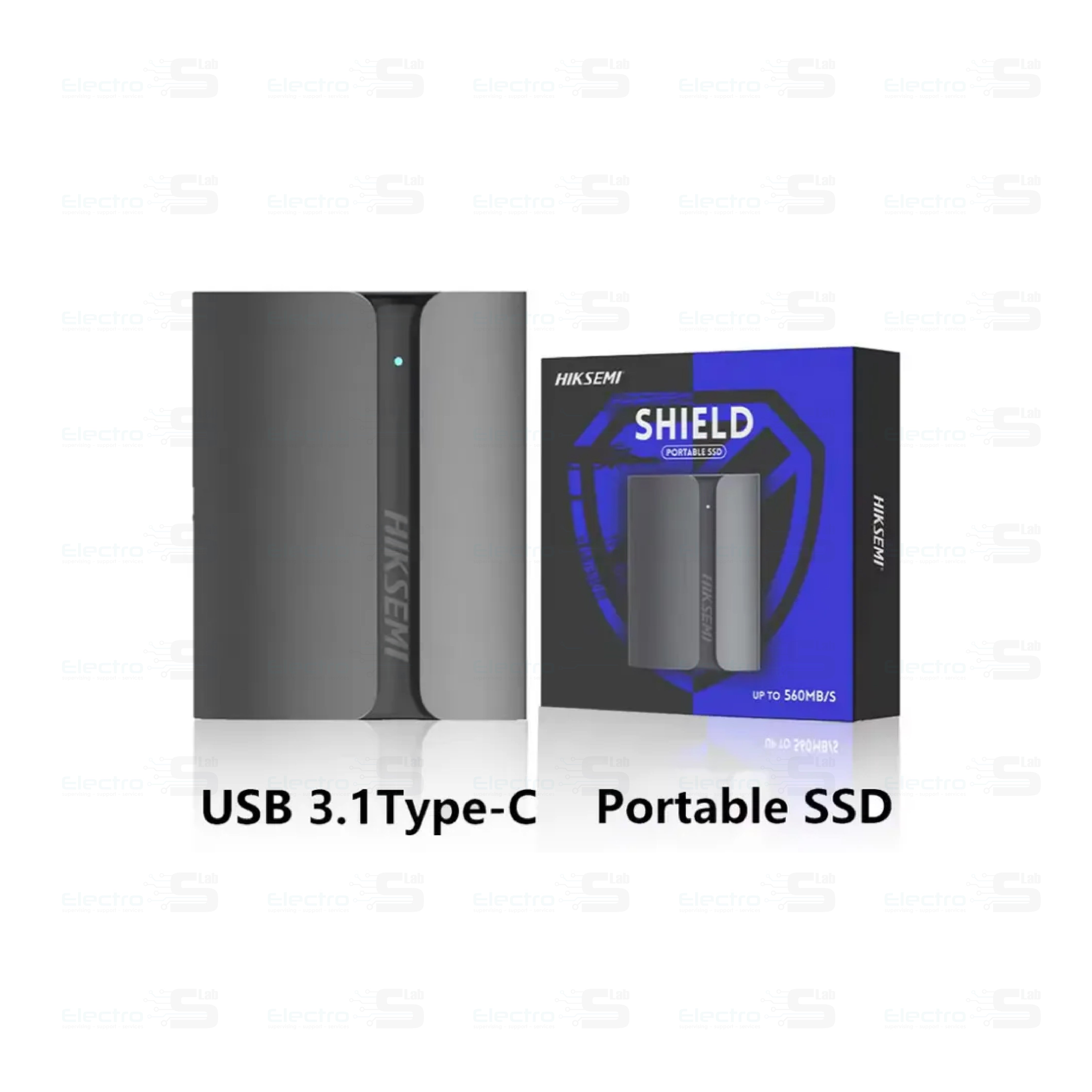 External SSD PORTABLE USB-C HIKSEMI HK HS-ESSD-T300S Black – Electroslab