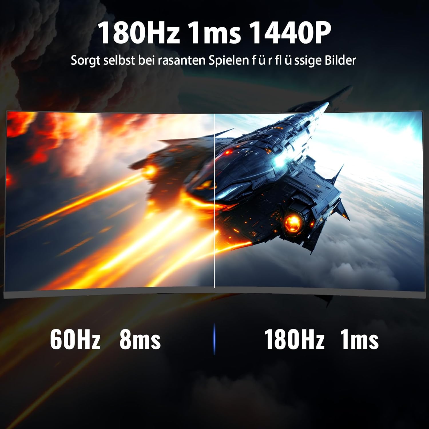 Brand New Gaming Curved Monitor MINIFIRE 32 inch UWQHD IPS 180HZ 2HDMI ...