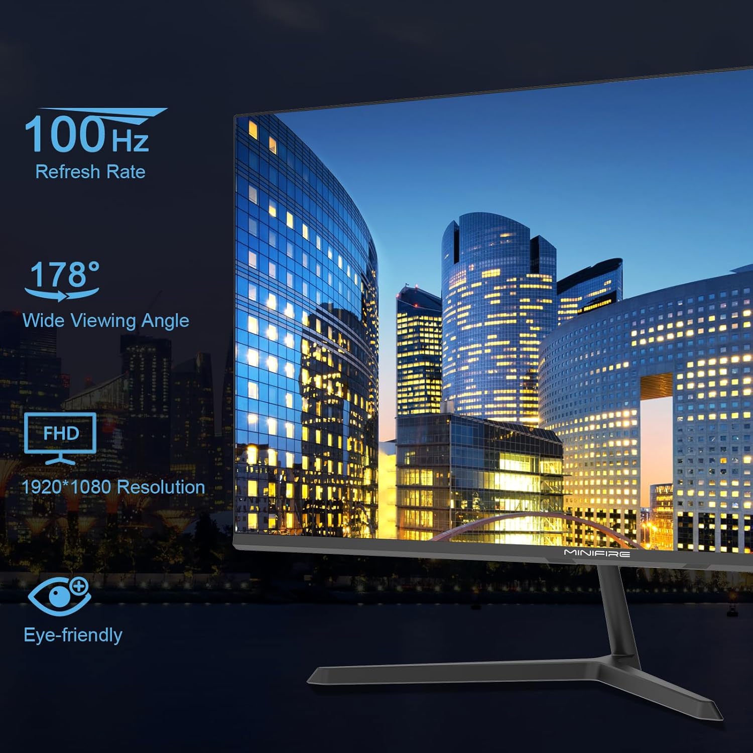 Brand New Monitor MINIFIRE 24 inch FHD IPS 100HZ HDMI VGA MF24X3AL ...