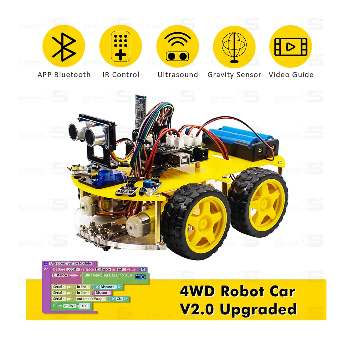 4WD Smart Robot Car Kit V2 STEM Programmable – Electroslab