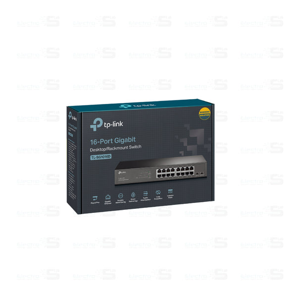 TP-LINK SWITCH TL-SG1016D 16 PORT GIGABIT RACK – Electroslab