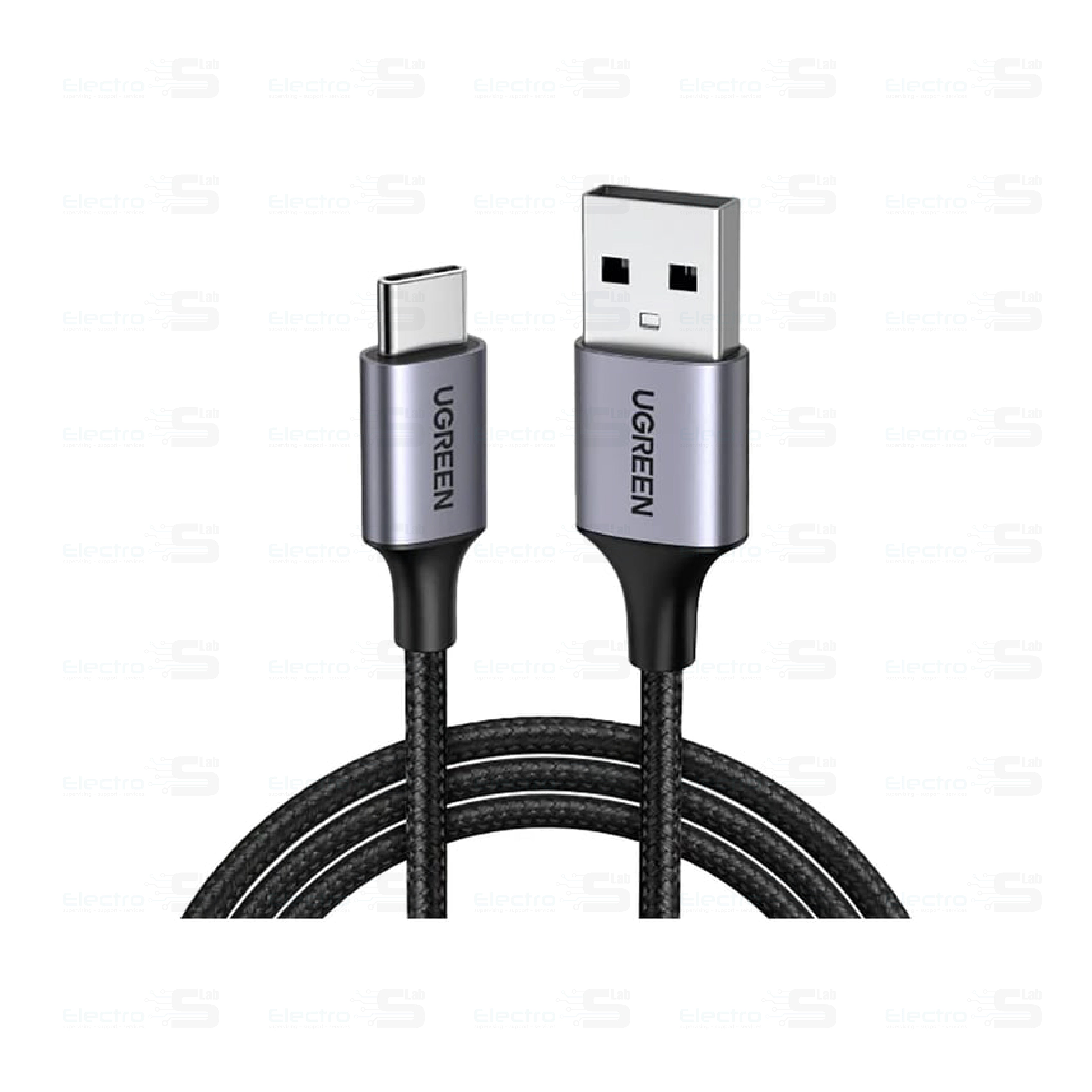CABLE UGREEN US288 - 60127 USB to USB-C 5V/3A -1.5M Alu/Braided (Black ...
