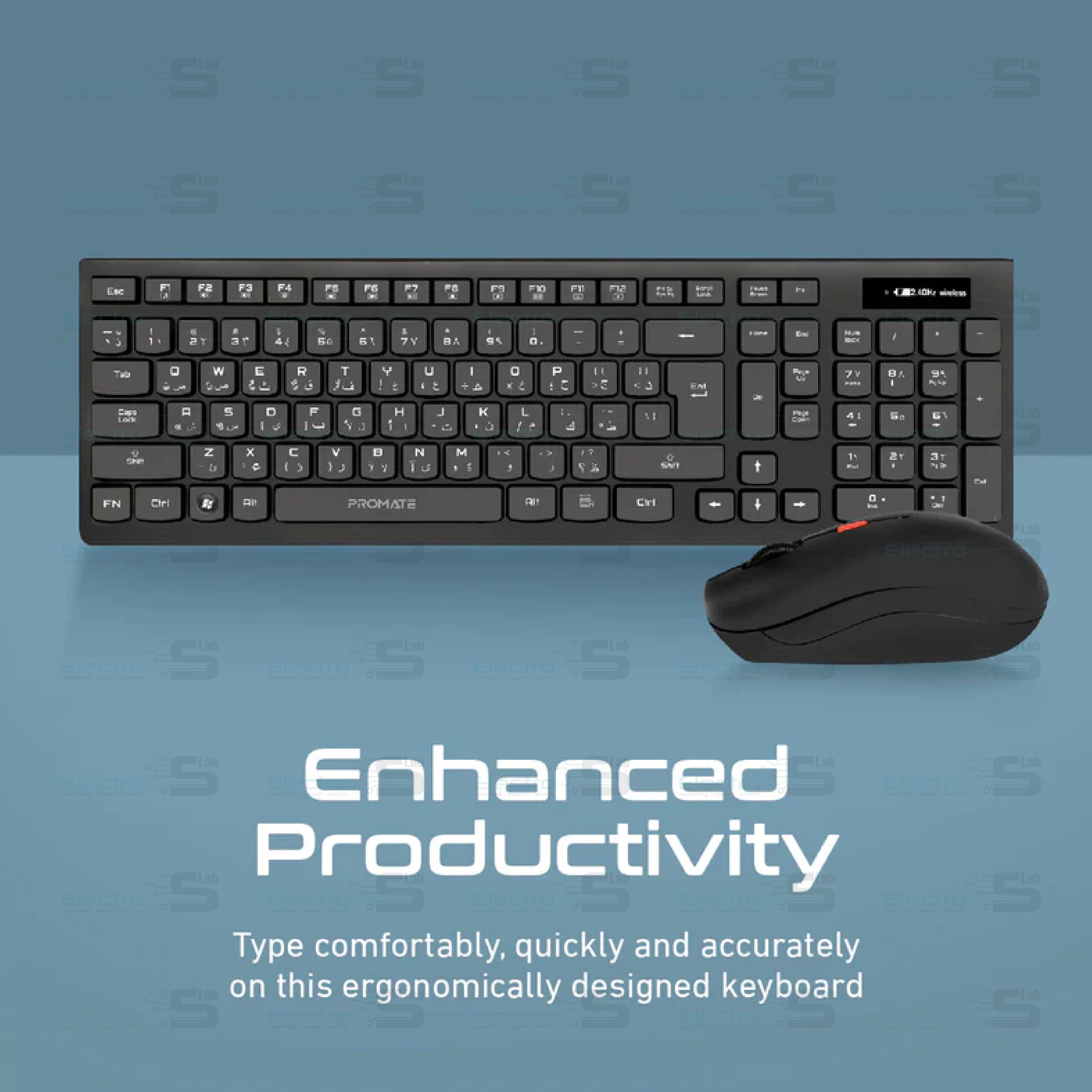 keyboard and Mouse Promate Wireless Combo 120 – Electroslab