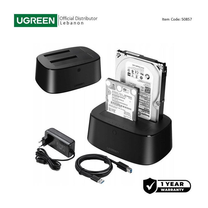UGREEN USB 3.0 to SATA Dual-Bay Hard Drive Docking Station DUPLICAtoR ...