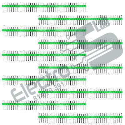 2.54mm Single Row Male 1X40 Pin Header Strip GREEN – Electroslab